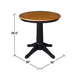 International Concepts 30" Round Top Pedestal Table - With 2 San Remo Chairs, Black/Cherry