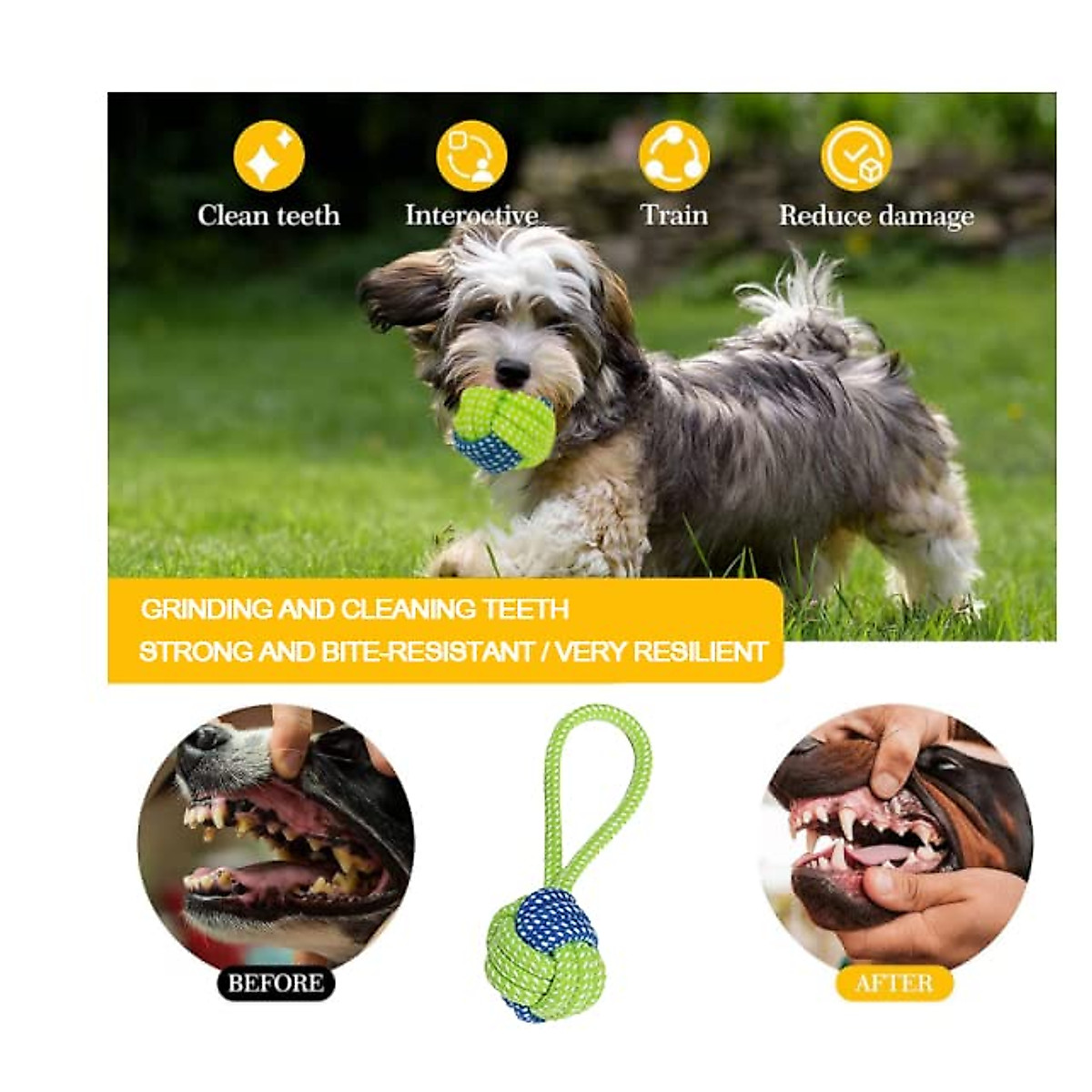 YOOCIZ Tough Dog Toys for Aggressive Chewers, Large Dog Toys with Larger Knot Rope Toys Interactive Dog Chew Toy for Small, Medium & Large Breed…