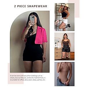 FeelinGirl Shapewear Bodysuit for Women Tummy Control Sculpting Snatched Waist Body Suit Brief Light Black Skin M/L