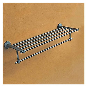 PONNYC Wall Mounted Bathroom Rack Rack Rack Racks Hanger Space Aluminum Boutique Bathroom Accessories Double Rack Rack Rail Rod Stuff Holders
