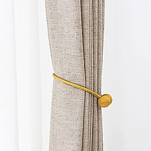 2pcs Magnetic Curtain tiebacks, Modern Style Curtain Ties Drapery Backs Holder Window Hold Curtains Drape Ties Backs for Home Bedroom Office Decorative Curtain (White)
