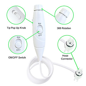 Oral Hygiene Accessories Replacement Hose and Handle Parts Compatible with Waterpik' Water flosser WP-100 WP-300 WP-660 WP-900, Pack of 1 Handle Hose