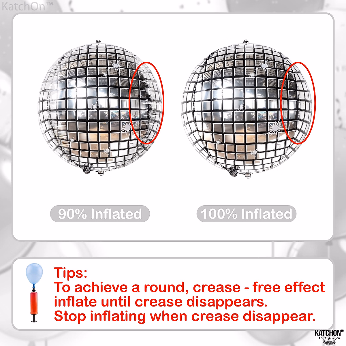 KatchOn, Big Silver Disco Ball Balloons - Pack of 6, Disco Party Decorations | 4D Sphere Disco Balloons for Disco Bachelorette Party Decorations | New Years Balloons for New Years Decorations 2025