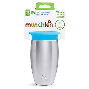 Munchkin® Miracle® Stainless Steel 360 Toddler Sippy Cup, 10 Ounce, Blue