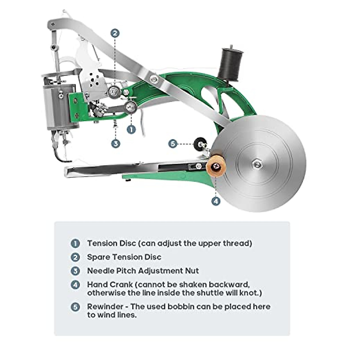 FAHKNS Shoe Repair Machine Handheld Leather Sewing Machines Cobbler Stitching Industrial Heavy Duty Maquina de Coser Manual Nylon Line for Upsolery Zippers Coats Bags Clothes Quilts Trousers Belt DIY Items