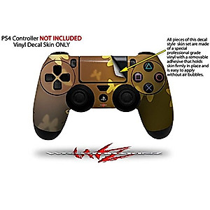 WraptorSkinz Vinyl Decal Skin Compatible with Sony PS4 Controller PlayStation 4 Original Slim and Pro Bokeh Butterflies Yellow (Controller NOT Included)