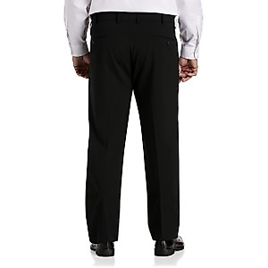 Oak Hill by DXL Men's Big and Tall Waist-Relaxer Pleated Suit Pants Black 44 x 32