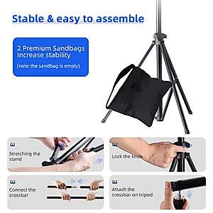 Upgraded Backdrop Stand - PHOPIK 6x9ft Adjustable Photoshoot - Backdrop Stand for Parties - Background Support System Kit for Photography Studio with Clamp, Sand Bag, Carry Bag