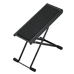 K&M Konig & Meyer 14670.014.55 Footrest | 6 Height Positions Sturdy Non-Skid Rubber Foot Pad for Classical, Acoustic, Electric Guitarists | Professional Grade for all Musicians - German Made - Black