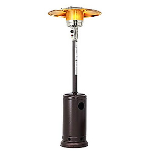 Patiomore Outdoor Propane Heater Patio Tall Standing Heater, 48000 BTU, Smooth Black
