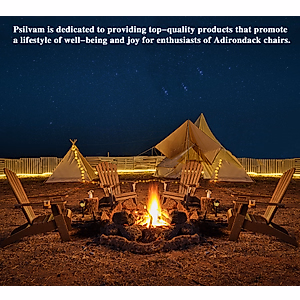 Psilvam Adirondack Chair, Oversized Poly Lumber Fire Pit Chair with Cup Holder, 350Lbs Support Patio Chairs for Garden, Weather Resistant Adirondack Chair Looks Like Real Wood (2, Brown)