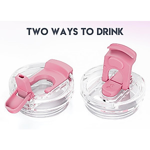 Meoky 50 oz Tumbler with Handle, Stainless Steel Vacuum Insulated Tumbler with Lid and Straw, Keeps Cold for 36 Hours, 100% Leak-proof, BPA-Free (Flamingo)