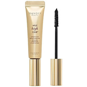 Wander Beauty Mile High Club Length + Define Black Mascara - Smudge-Proof, Lash Lengthening Mascara for a Full, Fanned Out Effect - Castor Oil + Peach Leaf Conditions & Strengthens - 0.31 fl oz