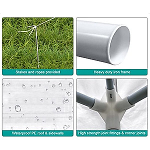 Fujampe 10x30 Party Tent Waterproof Outdoor Canopy Tent White Wedding Tents for Parties BBQ Patio Gazebo Shelter Canopy Events Tent with 5 Sidewalls (10' x 30' with 5 Side Walls)