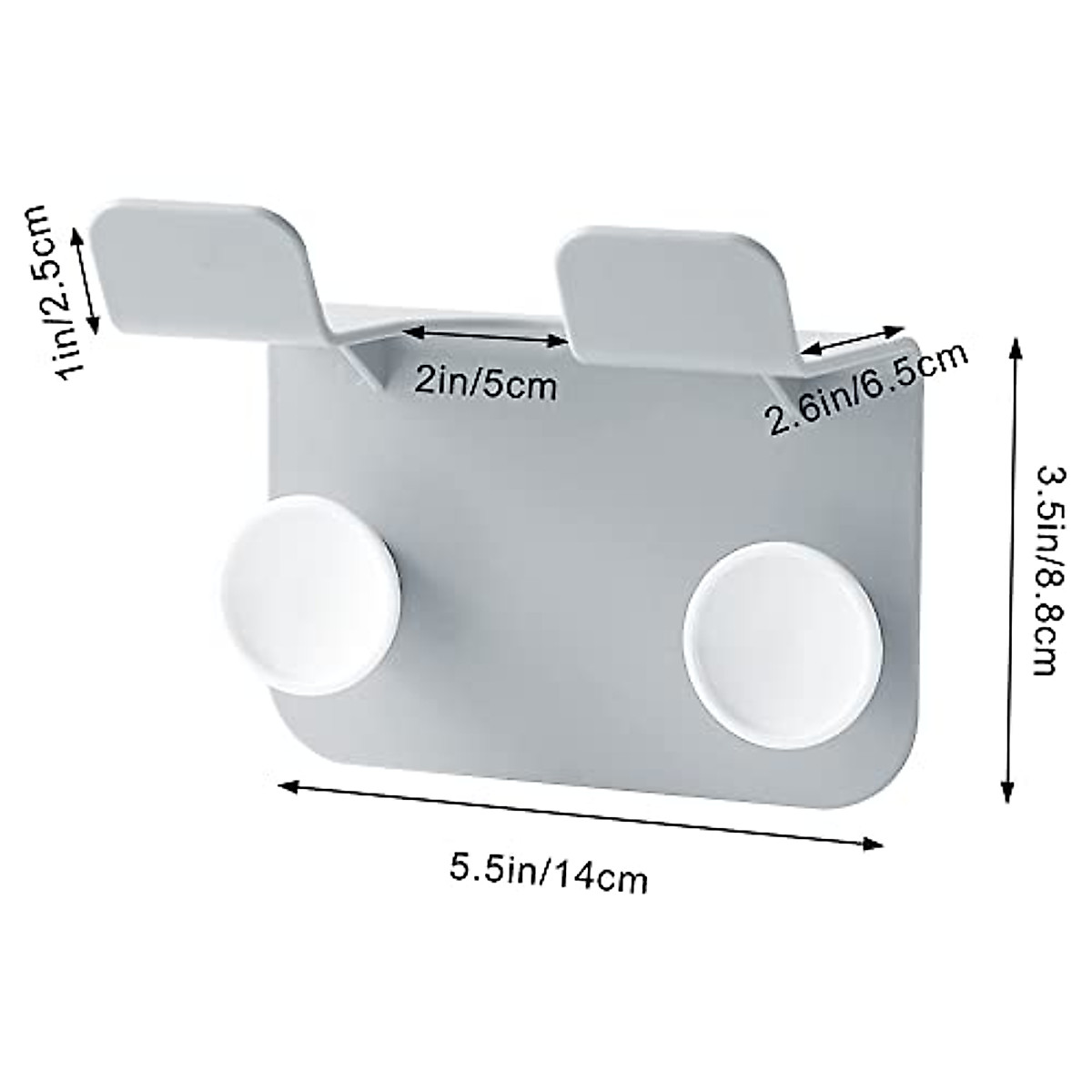 Hair Dryer Holder Wall Mounted, Self Adhesive Blow Dryer Holder with Wire Organizer, Bathroom Hair Dryer Rack for Most Hair Dryers, Removable Hair Care Tool Holder (Gray)