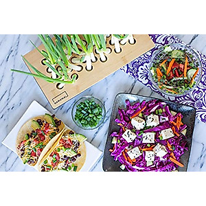 Hamama Home Green Onion Kit, Regrow Fresh Green Onions Indoors Every Week, 30-Second Setup, Just Add Water, Green Onion Ends. Includes Growing Tray, Coco Fiber Mats, Easy Instructions. Cooking Gift.