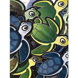 SEA Turtle Bookmarks - (Set of 20 Book Markers) Bulk Animal Bookmarks for Students, Kids, Teens, Girls & Boys. Ideal for Reading incentives, Birthday Favors, Reading Awards and Classroom Prizes!