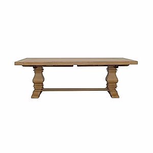 Coaster Home Furnishings Florence Traditional Farmhouse Rectuangular 126-inch Double Pedestal Planked Wood Top Extension Leaf Dining Table Rustic Smoke 180201