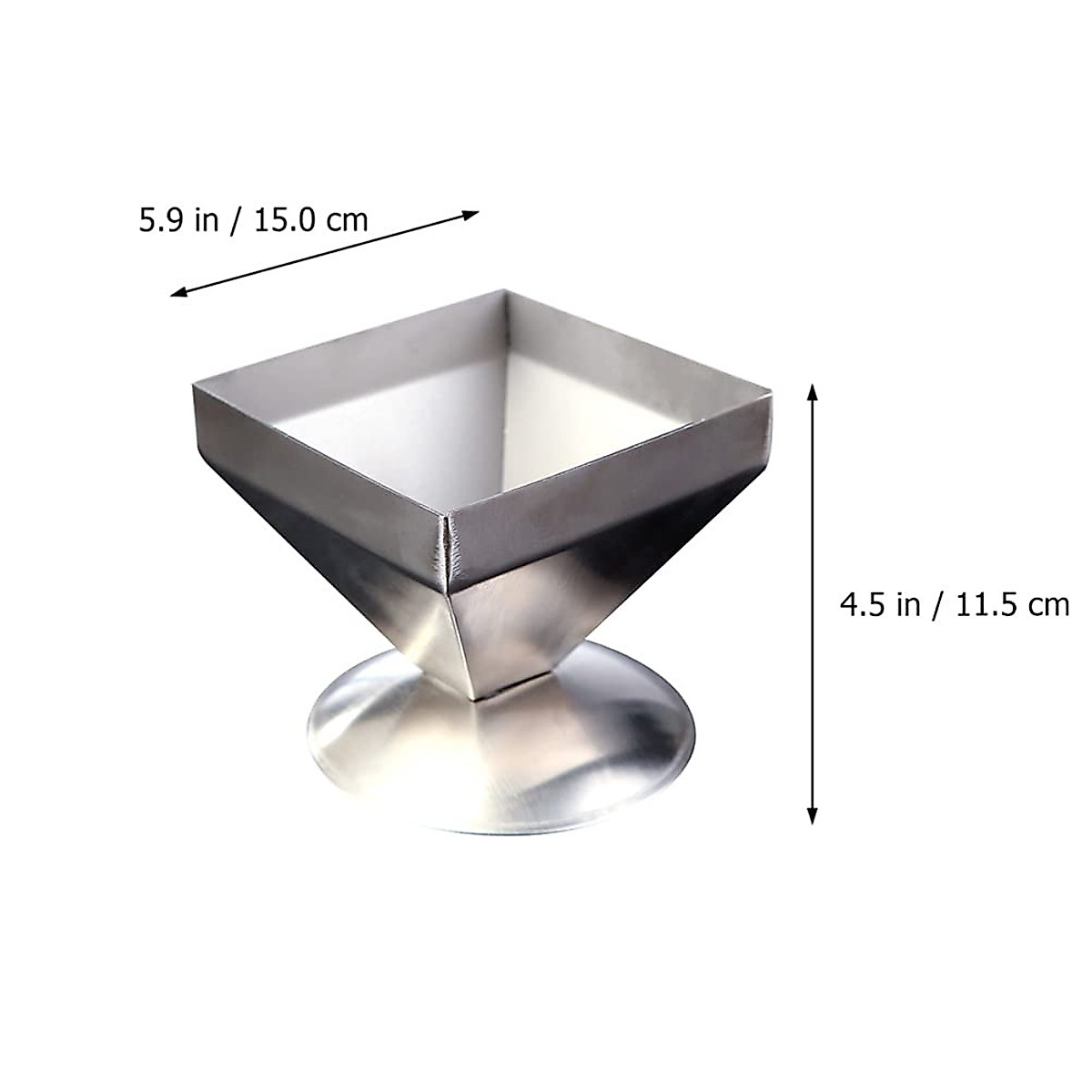 Hemoton Stainless Steel Pyramid Mold Cake Food Mold Stuffed Meat Shape Form Rice Shaper Metal Serving Plate for Home Restaurant Kitchen Size