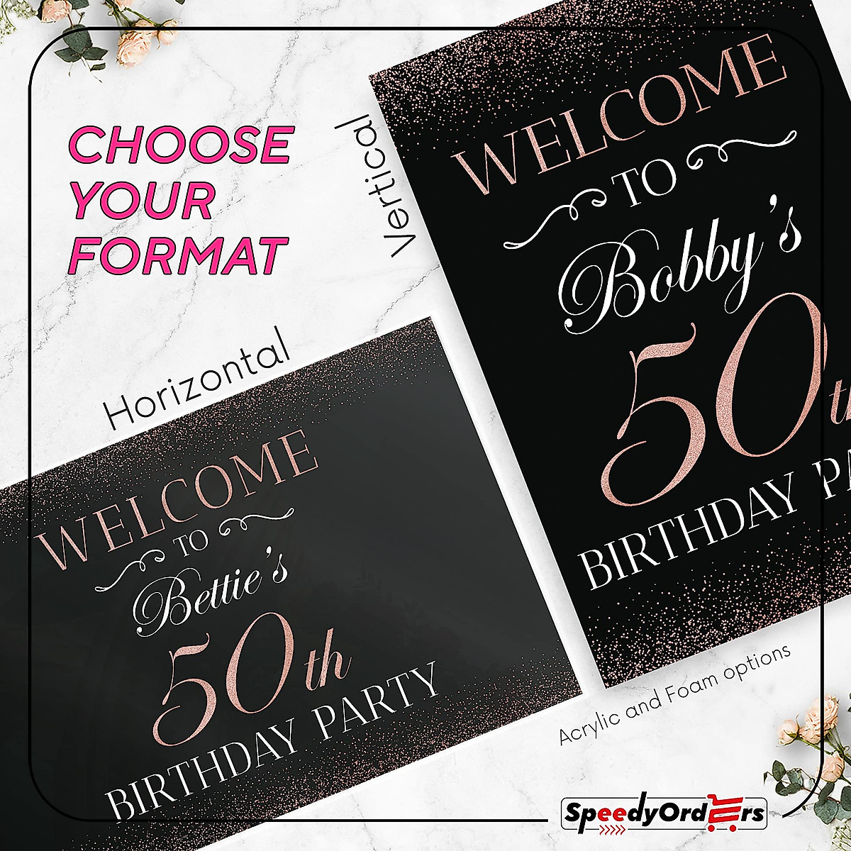 Custom Welcome Sign for Birthday Party - 50th Birthday Sign - 50th Birthday Party Welcome Sign - Personalized Birthday Banner – Welcome Poster for Birthday