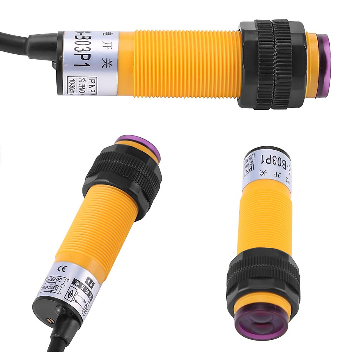 Infrared Ray Through-Beam Reflection Optical Photoelectric Switch Sensor E18-B03P1 5-30cm DC 3 Wire 6-36V PNP IR Photoelectric Sensor Switch