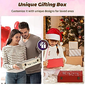 ZKHOB 2 Pack Unfinished Wooden Box with Lid Small Wood Boxes(12 x 9x 3.1 inch) Natural Pine Wooden Box for Crafts,Wooden Gift Boxes,Memory keepsake Box Jewelry Box Decor Storage