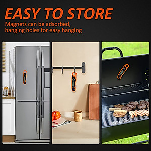 Engsav Meat Thermometer,Digital Food Thermometer for Kitchen, Cooking, Grilling, Turkey, Steak, Wireless Temperature Probe with Calibration and Backlight Instant Read Thermometer