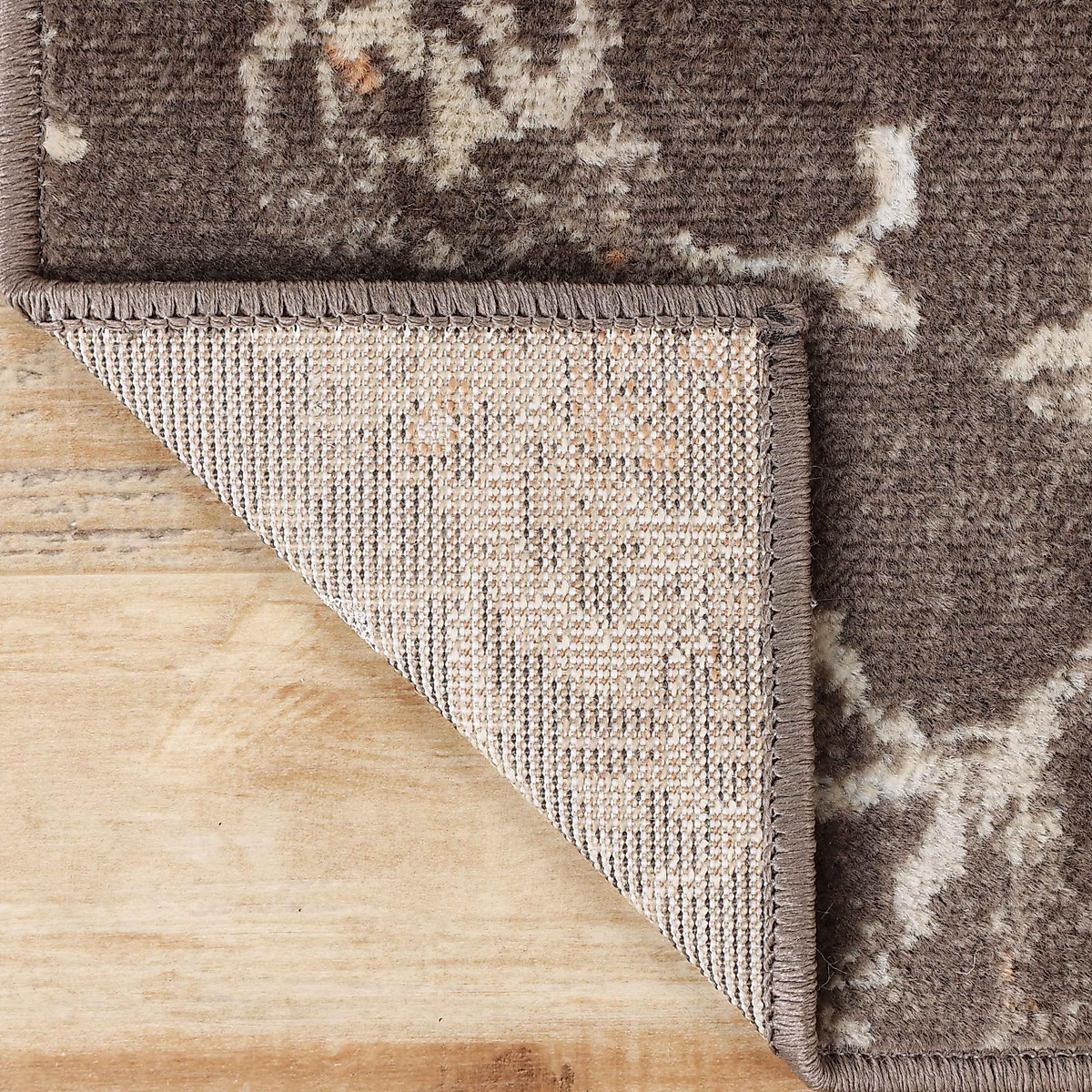 Superior Indoor Large Area Rug for Hallways, Entry, Office, Living/Bedroom, Hardwood, Tile, Floor Cover, Plush Carpet Cover, Modern Farmhouse Floral Decor, Jacobean Collection, 5' x 8', Chocolate