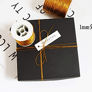 1mm Spool Gold Metallic Cord Tinsel String Jewelry Braided Thread, Total Length 109 Yards/ 328 Feet (Gold)