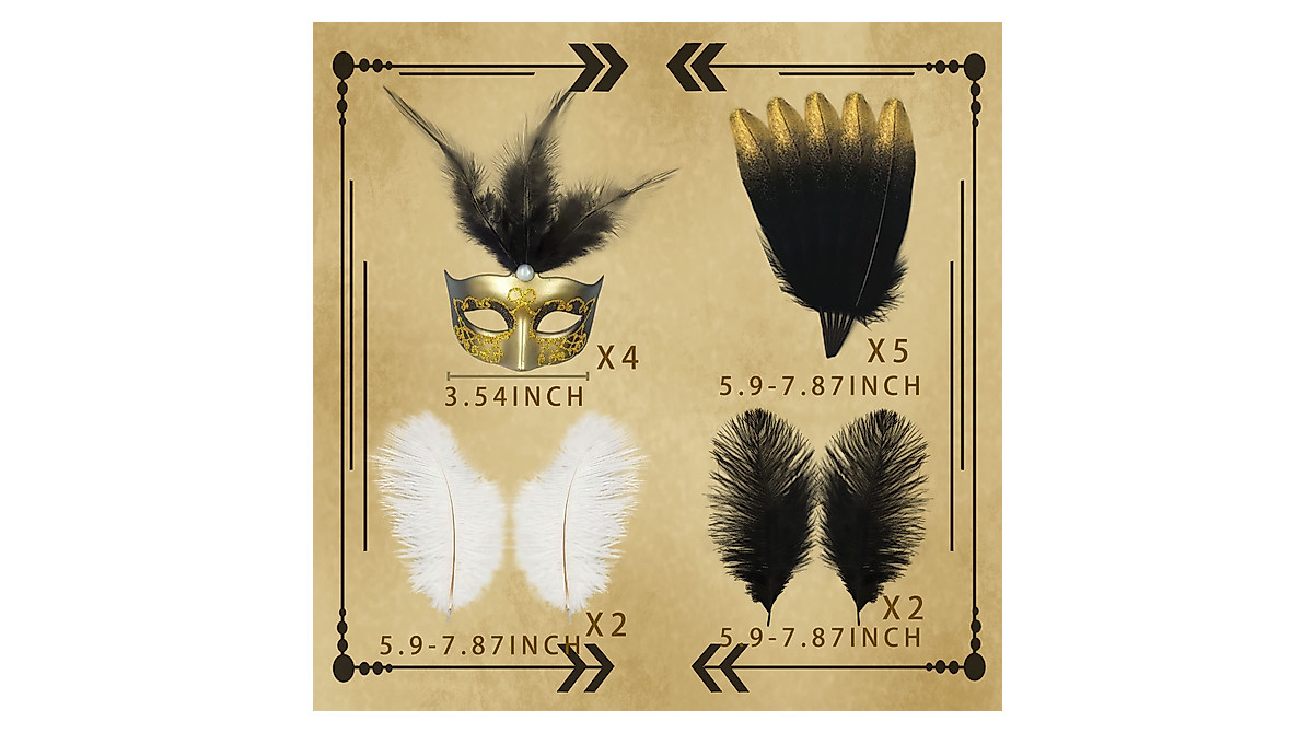 JeVenis Art Deco Cake Mask Decor - Perfect for Gatsby & Mask Parties