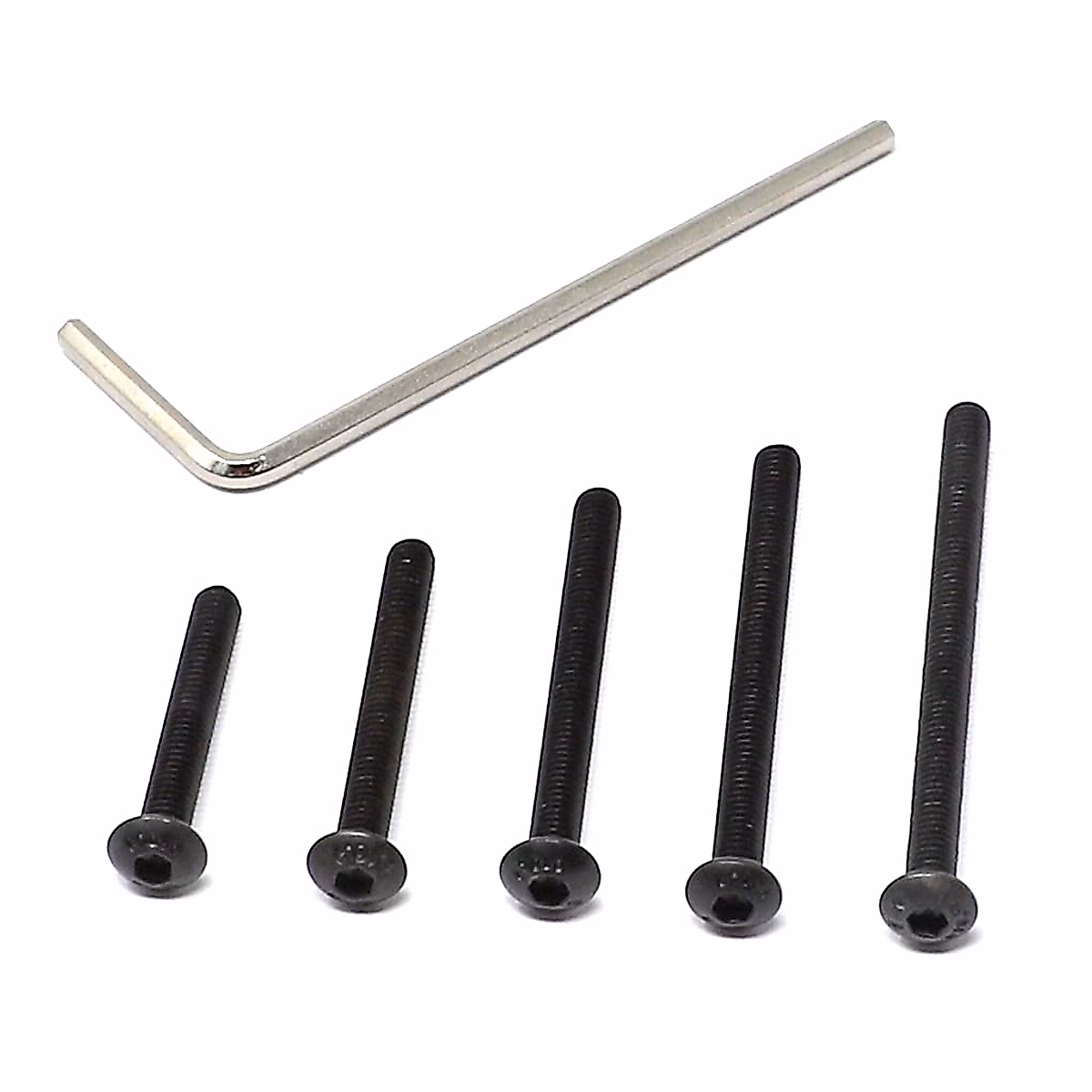 iexcell 100 Pcs M3 x 20/25/30/35/40 Alloy Steel 10.9 Grade Hex Socket Button Head Cap Screws Bolts Assortment Kit, Black Oxide Finish