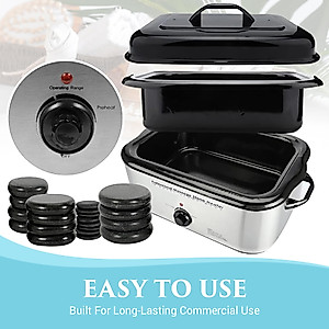 NRG Professional Hot Stone Warmer for Massage Therapy, 18 Quart - Hot Stone Heater Hot Stones Warmer Massage Stone Heater Massage Stone Warmer Massage Accessories - Adjustable Temperature Control