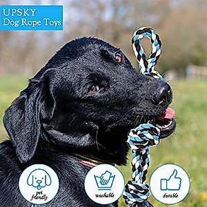 UPSKY Dog Rope Toys Dog Grinding Teeth 2 Nearly Indestructible Dog Toys, Rope Toy for Large Dogs, Dental Cleaning Chew Toys, Dog Tug Toy for Boredom, Dog Rope Toy for Aggressive Chewers (2 Packs)