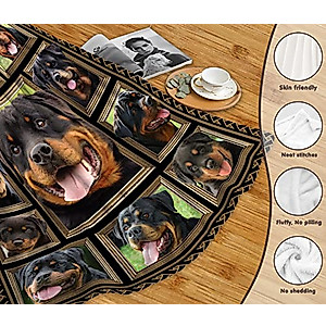 Rottweiler Blanket for Women Men, Rottweiler Gifts for Rottweiler Dog Lover, Super Soft Fuzzy Dog Throw Blanket Rottweiler Decor Plush Gift for Birthday Christmas 60x80 inch