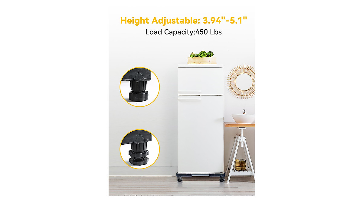 Adjustable Mini Fridge Stand with Storage - Universal Home Appliance Base