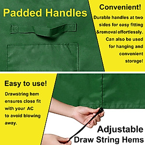 Triceratops Air Conditioner Cover for Outside Units, Outdoor 600D Oxford Square Air Condition Cover Fits up to 34 x 34 x 30 inches, Anti-Fade and Weather Resistant AC Cover