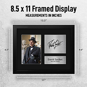HWC Trading David Suchet Framed Gift Signed Printed Autograph Poirot Photo Display - US Letter Size