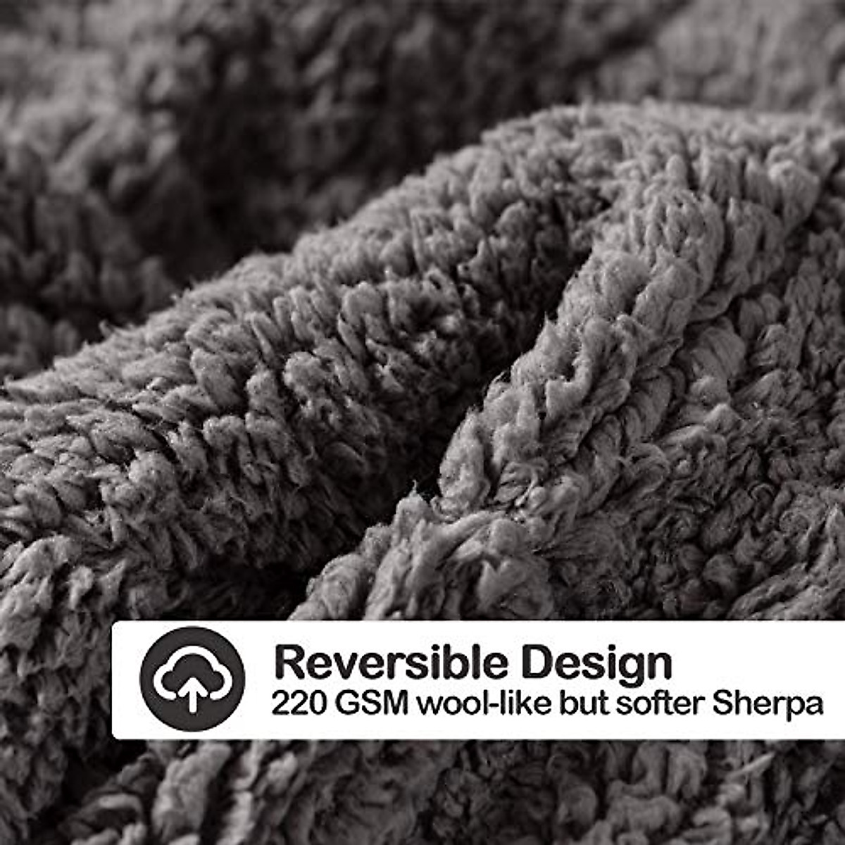 Uttermara Weighted Blanket Queen Size 15lbs 60x80 inches, Sherpa Weighted Blankets with Soft Plush Fleece, Cozy Warm Sherpa Snuggle Thick Heavy Blanket Great for Sleep and Calming, Grey