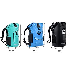 GILI Waterproof Backpack with Roll Top Closure, Easy Access Front Zipper, Side Mesh Pockets & Molle Webbing | Keep Your Gear Completely Dry while Paddle Boarding, Kayaking, Canoeing (28L Black)