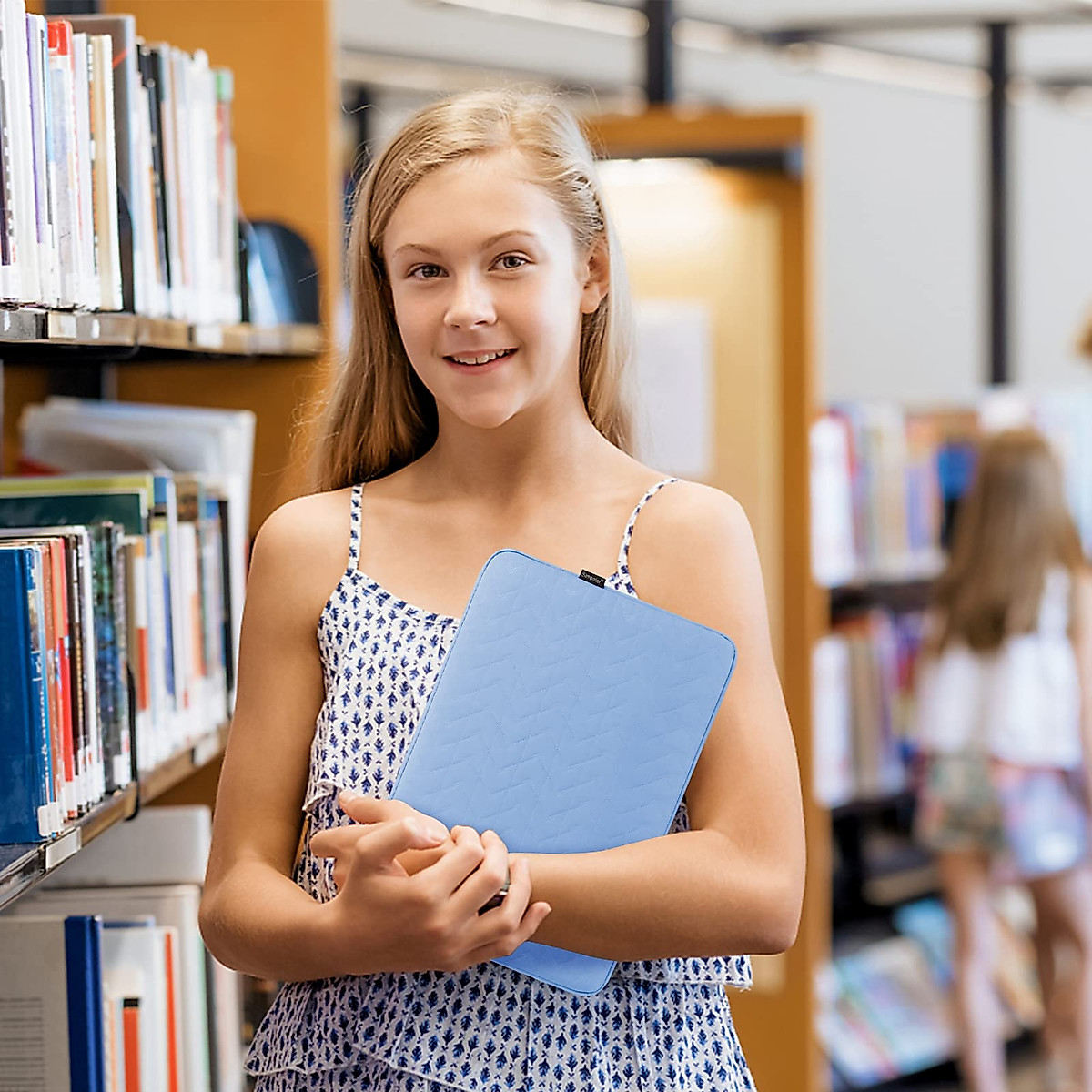 Simpolor Laptop Sleeve,Pearl Cotton Skinny Laptop Case for Slim 13.3 inch Laptop Tablet iPad Tab,Anti-Scratch 13'' Laptop Case Cover with with Small Pouch, Super Soft Laptop Sleeve, Pearl Blue