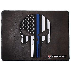 TekMat Thin Blue Line Punisher Police Support Ultra Premium Gun Cleaning Mat, Black, 15" x 20"
