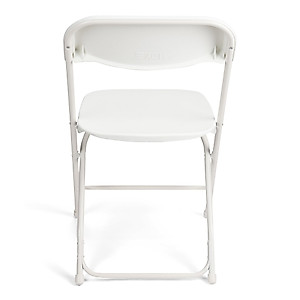 EventStable TitanPRO White Plastic Folding Chair - Lightweight Foldable Outdoor Chair - Durable Patio Chairs - Chairs Set for Parties Banquet Events - 100 Pack