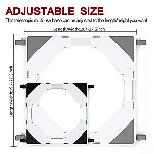 HQO LOVL Fridge Stand Mobile Base With 4 Locking Wheels And 4 Strong Feet, 19.7”-27.5” Adjustable Furniture Dolly for Washer Dryer Washing Machine Stand Pedestal, Refrigerator (KBN-10White)