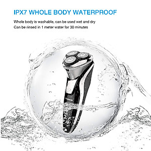 Phisco Electric Shaver Razor for Men with Floating Rotary Razor Ipx7 Led Display Rechargeable Dry/Wet Men's, Electric Shavers for Men Face with Pop-Up Beard Trimmer for Father Day Gifts