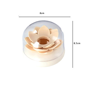 Leadigol Lotus Flower Shaped Cotton Swab Holder,Small Cotton Swab Toothpicks Brushes Holder,Cotton Swab Case Storage Organizer Jar with Clear Lid,for Home Kitchen