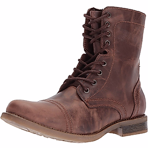 Steve Madden Men's Troopah-C Combat Boot, Brown Leather, 9.5