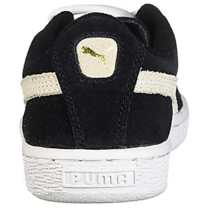 PUMA Suede Junior Sneaker (Little Kid/Big Kid) , Black/White, 7 M US Big Kid