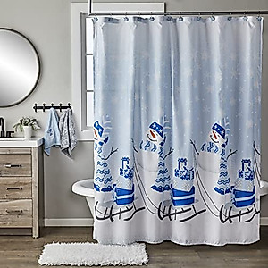 SKL Home Snowman Sled Hand Towel (2-Pack), Blue