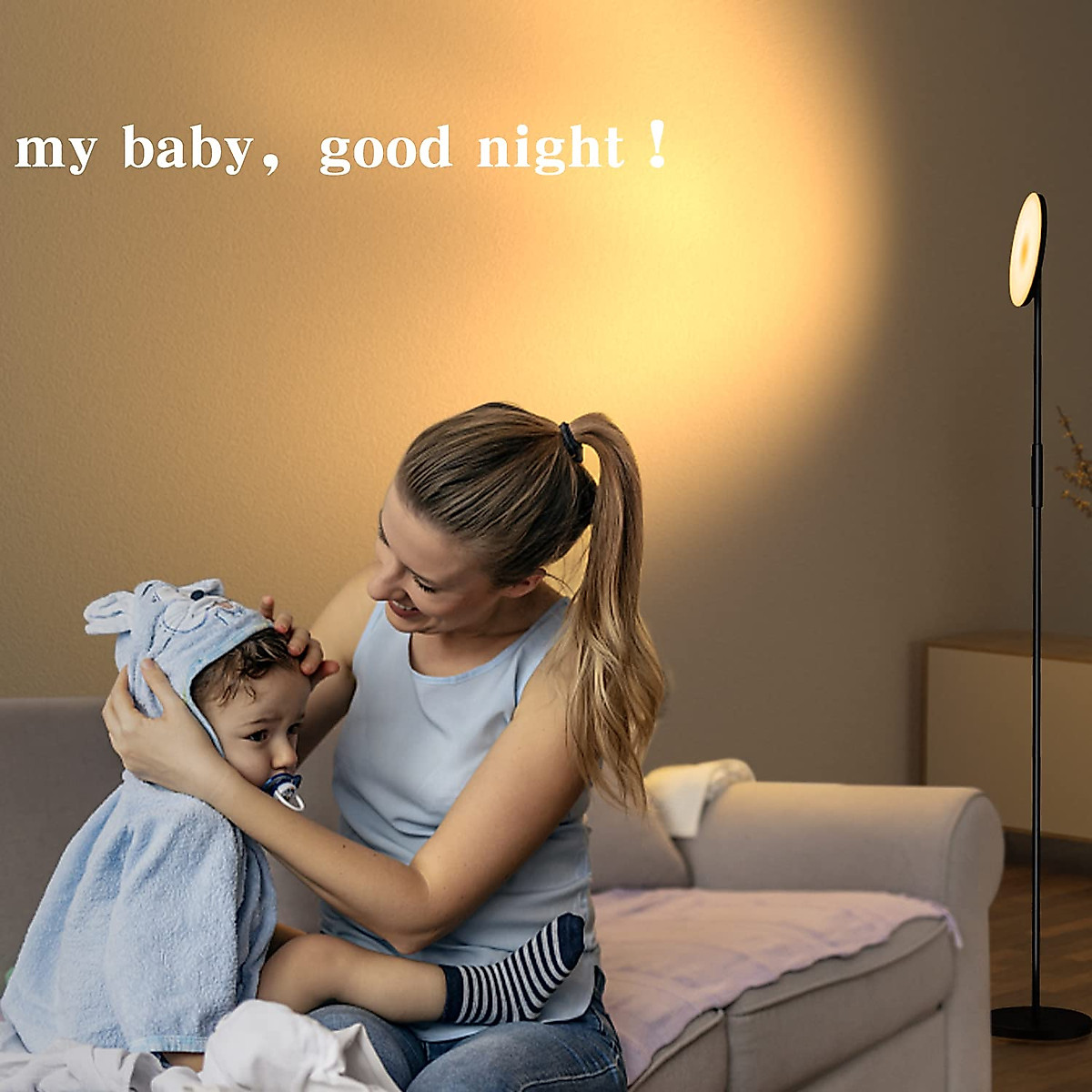 OZAPZ Led Bright Floor Lamp, RGB Corner Floor Lamp for Living Room, Led Lamp with Remote Control, Color Changing Standing Lamp, Dimmerable Torchiere Lamps, Music Sync,24W/1800lm Brightness