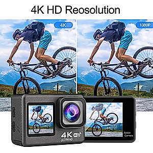 Waterproof Digital Camera for Photography WIFI Video 4K 24MP Vlogging Camera for YouTube 2 Inch LCD Screen 1080P 60FPS 170° Wide Angle16X Digital Zoom Anti-shake Video Camera with Remote Control
